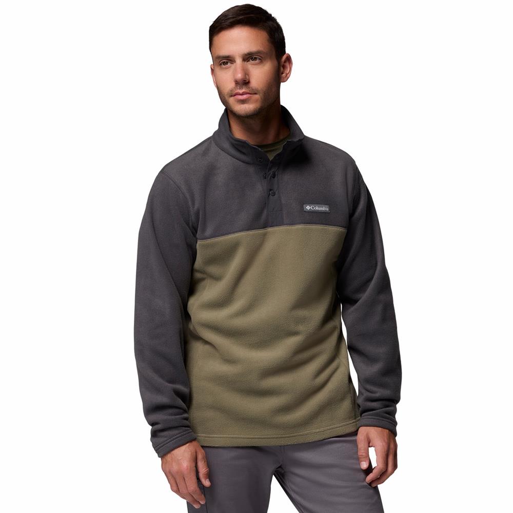 Columbia Steens Mountain II Half Snap PO Mens Fleece Stone Green / Sha